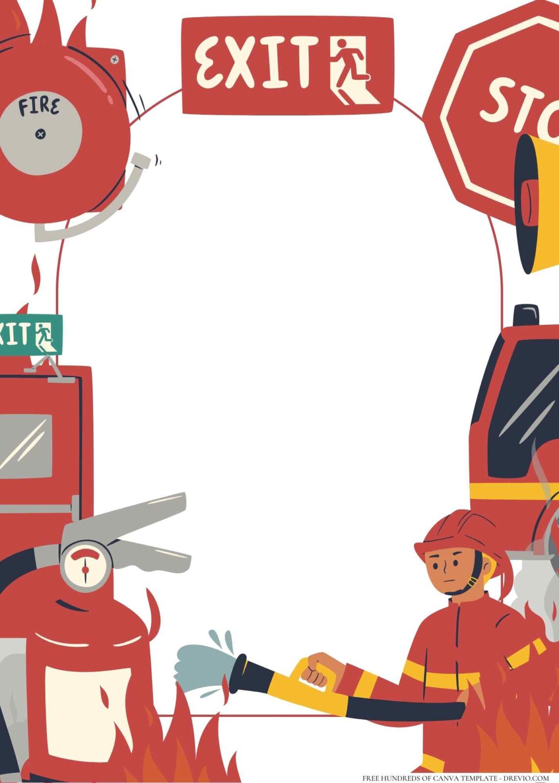 18+ FireFighter Birthday Invitation Templates