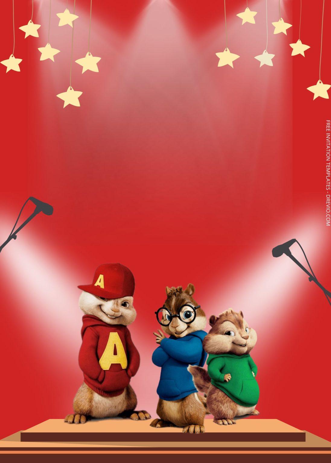 FREE Alvin & The Chipmunks Birthday Invitation Templates