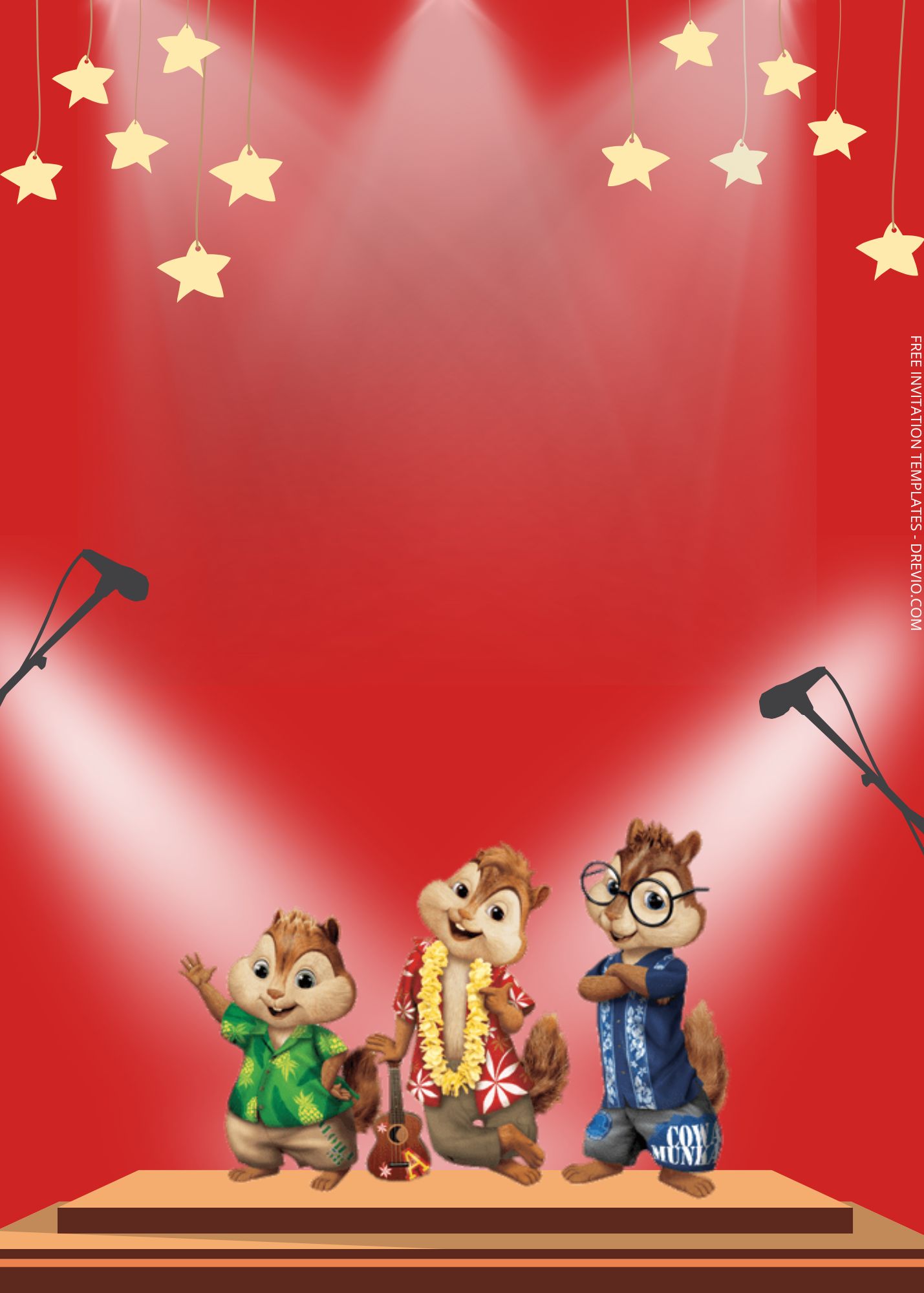 FREE Alvin & The Chipmunks Birthday Invitation Templates