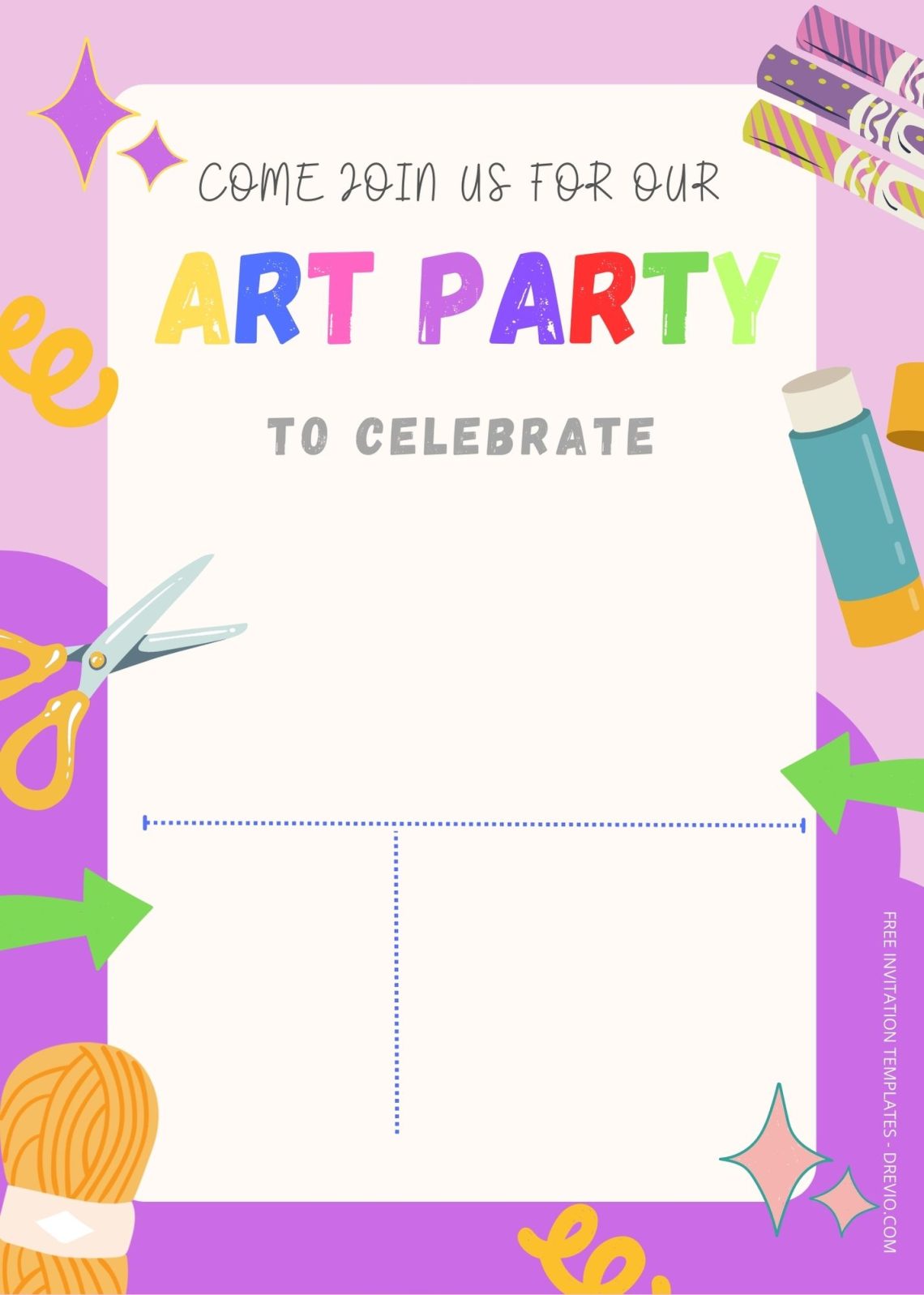 FREE Art & Craft Birthday Invitation Templates