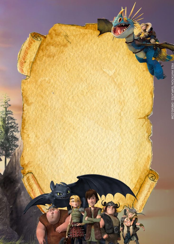 FREE How To Train Your Dragon Birthday Invitation Templates