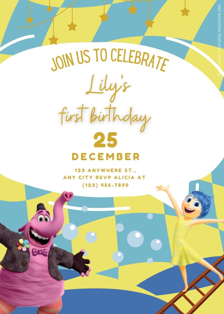 FREE Inside Out Birthday Party Invitation Templates