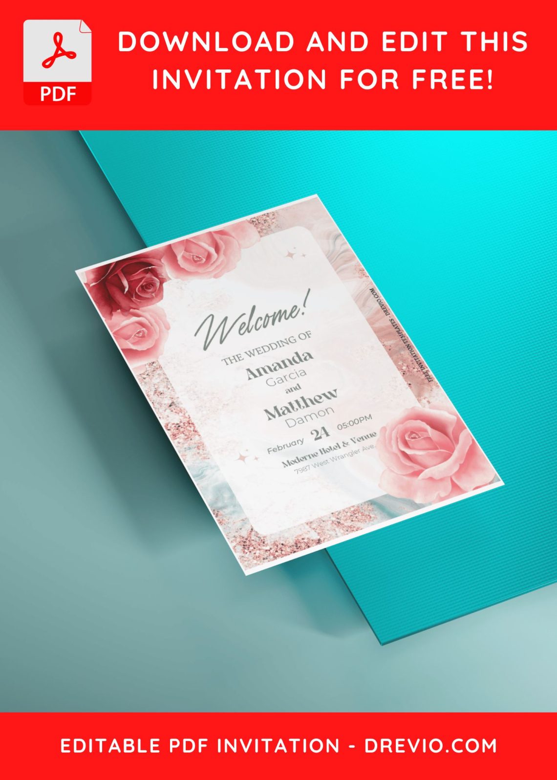 (Free Editable PDF) Nature's Embrace Wedding Invitation Templates
