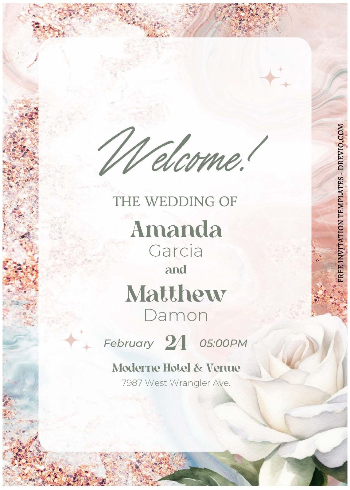 (Free Editable PDF) Nature's Embrace Wedding Invitation Templates