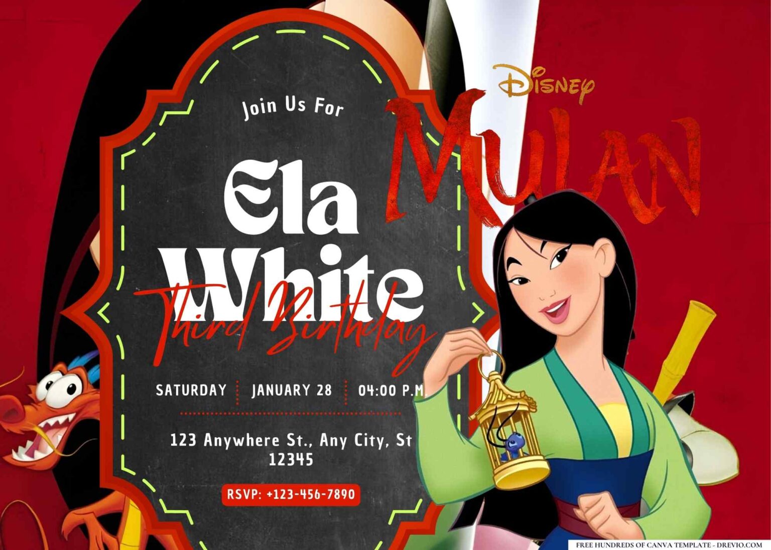 18+ Mulan Birthday Invitation Templates