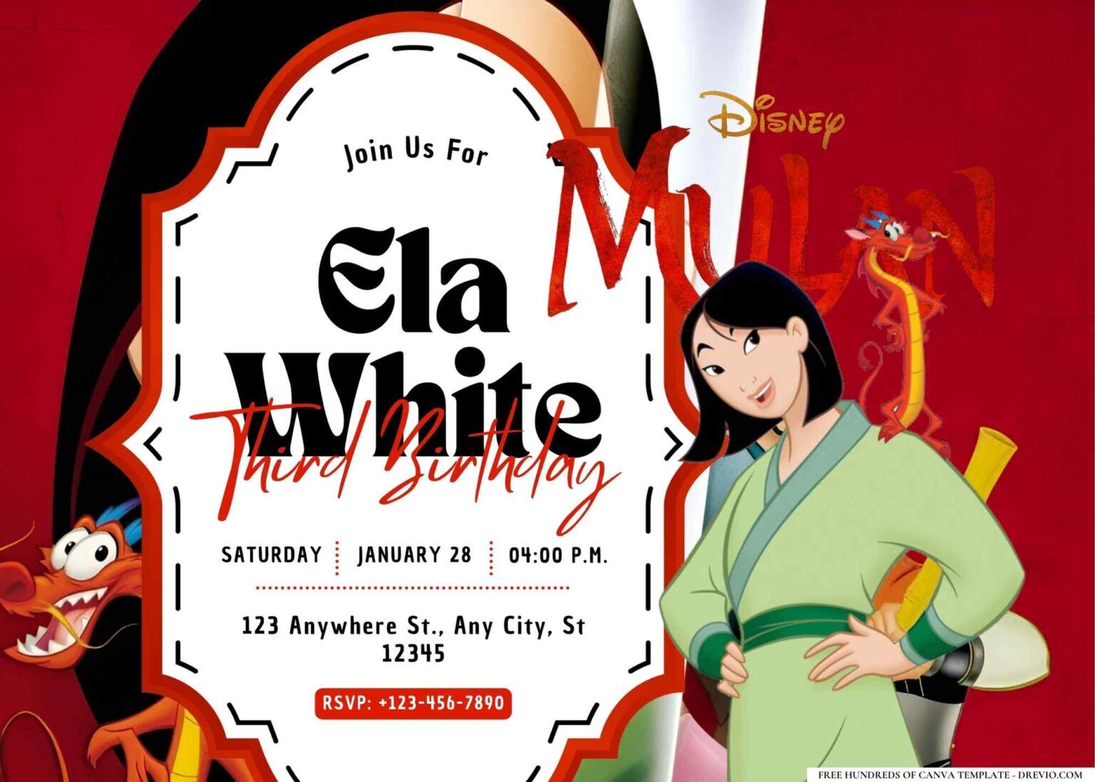 18+ Mulan Birthday Invitation Templates