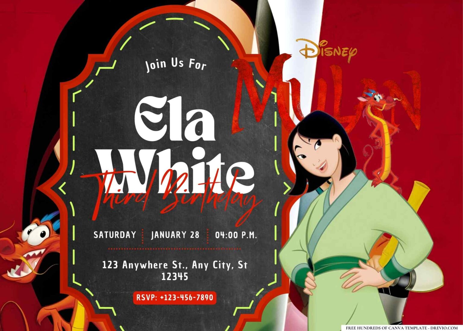 18+ Mulan Birthday Invitation Templates