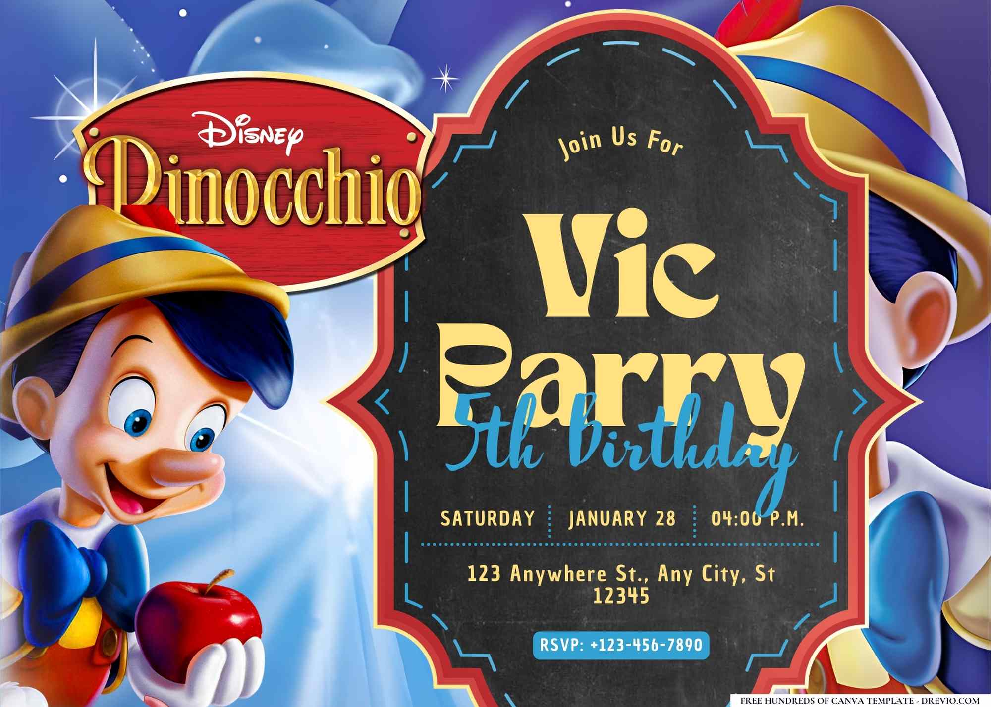 14+ Pinocchio Birthday Invitation Templates