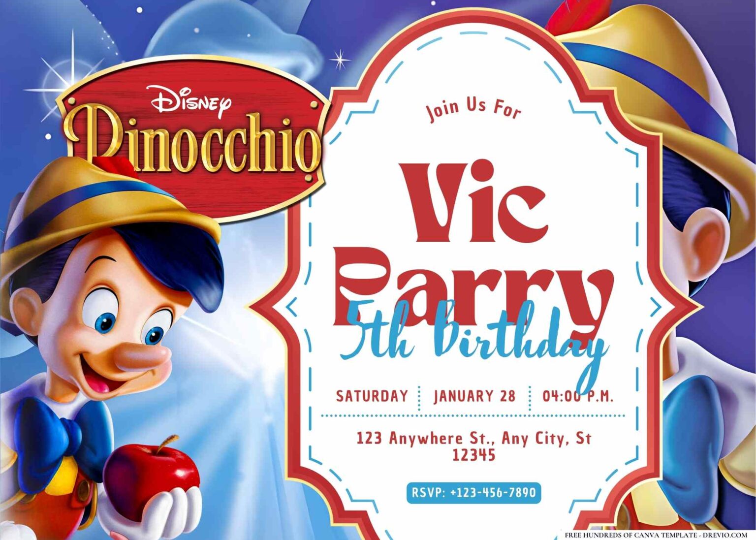 14+ Pinocchio Birthday Invitation Templates