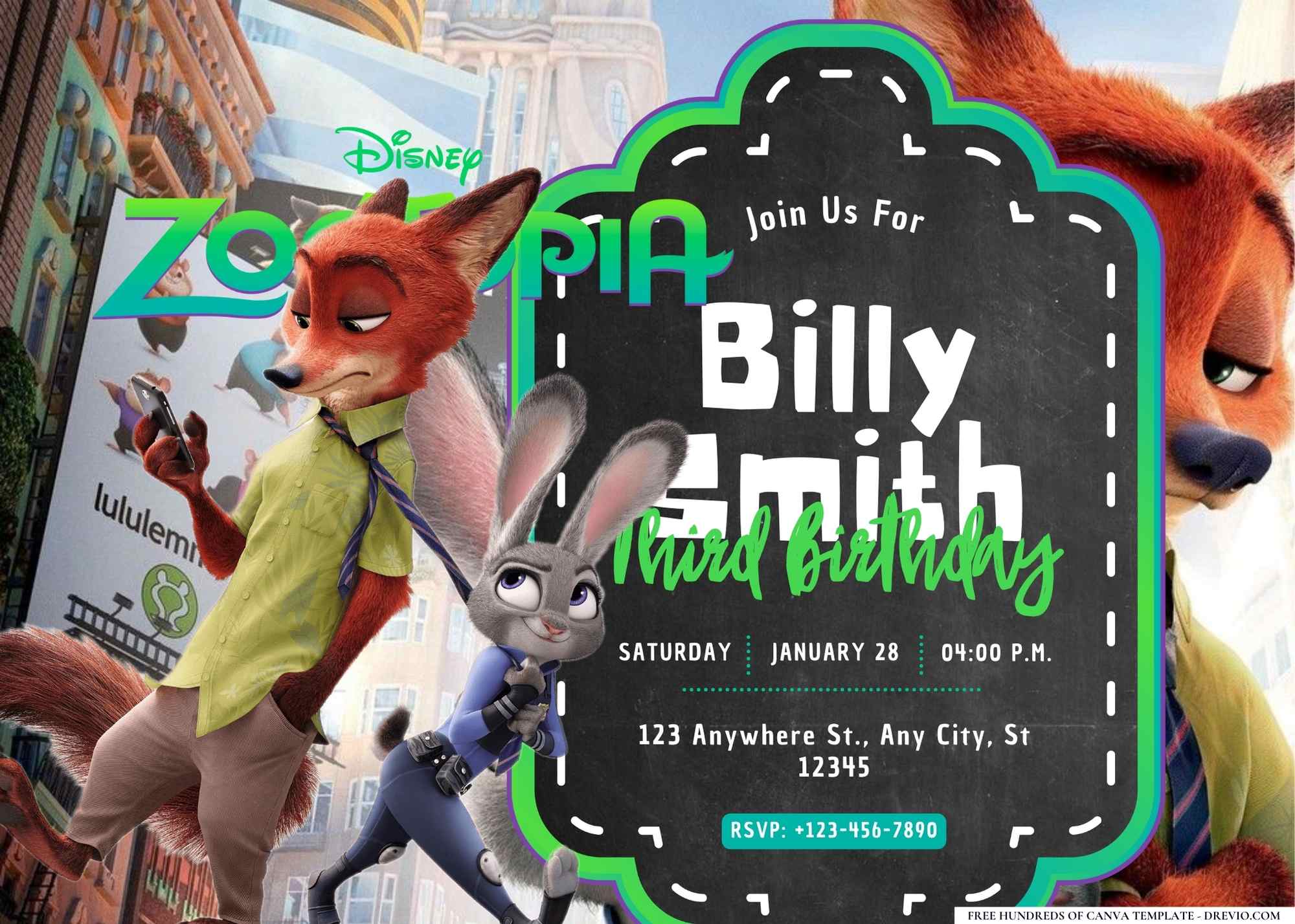 14+ Zootopia Birthday Invitation Templates