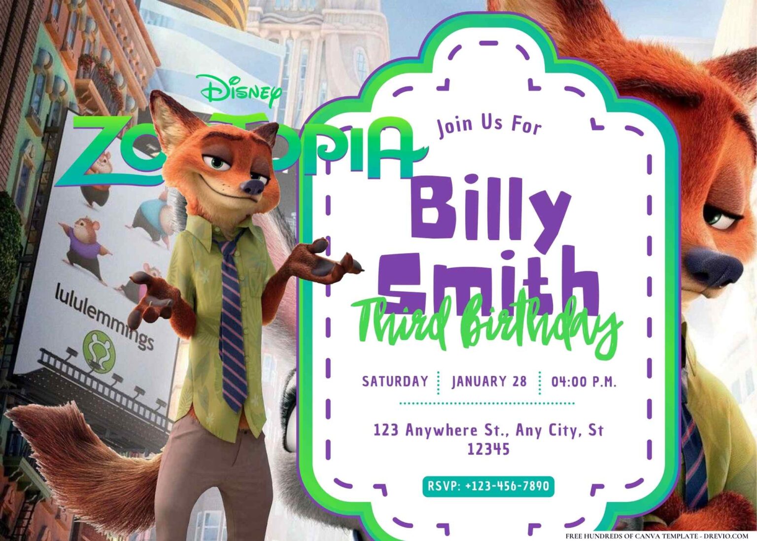 14+ Zootopia Birthday Invitation Templates