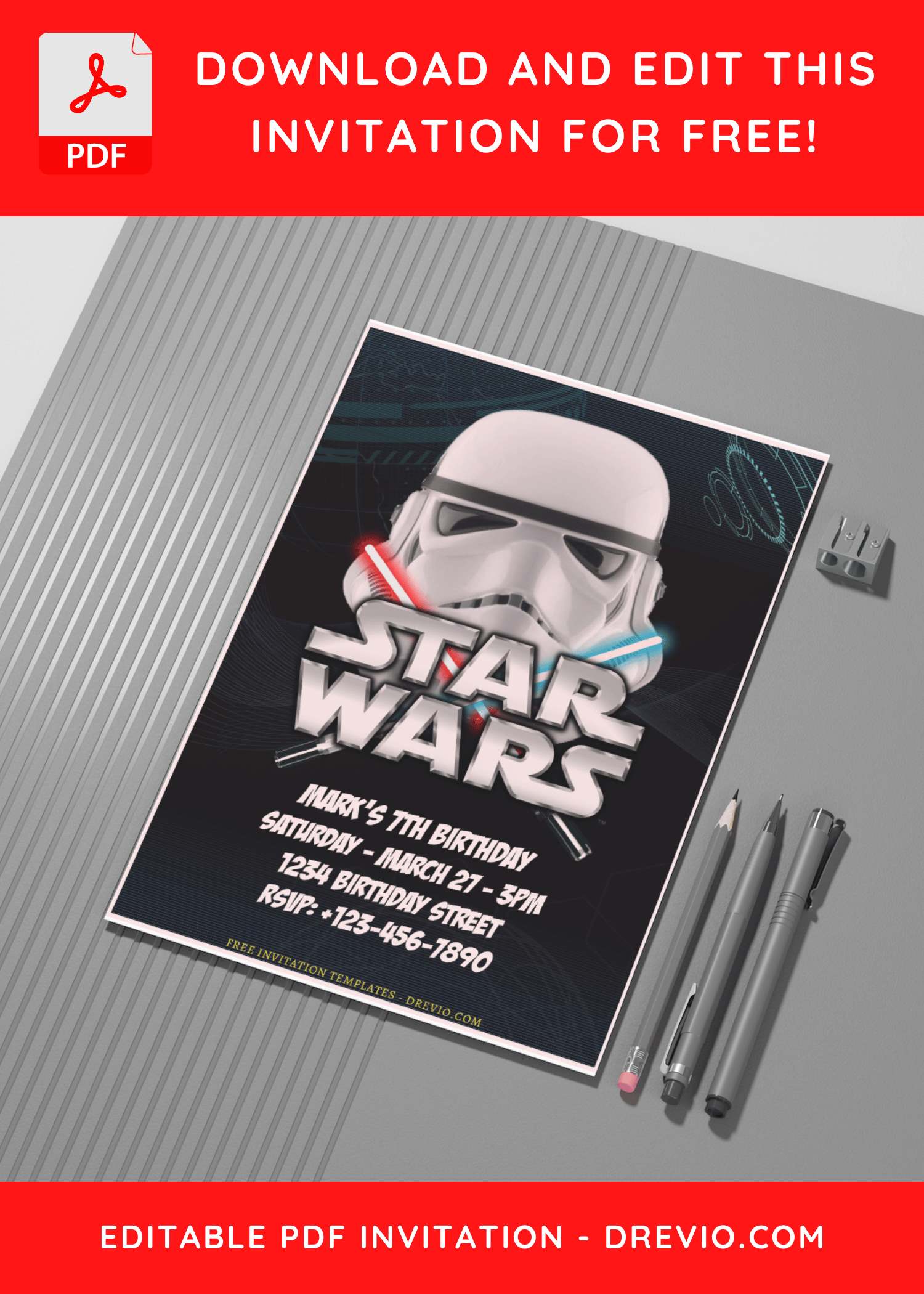 (Free Editable PDF) Star Wars Legacy Birthday Invitation Templates