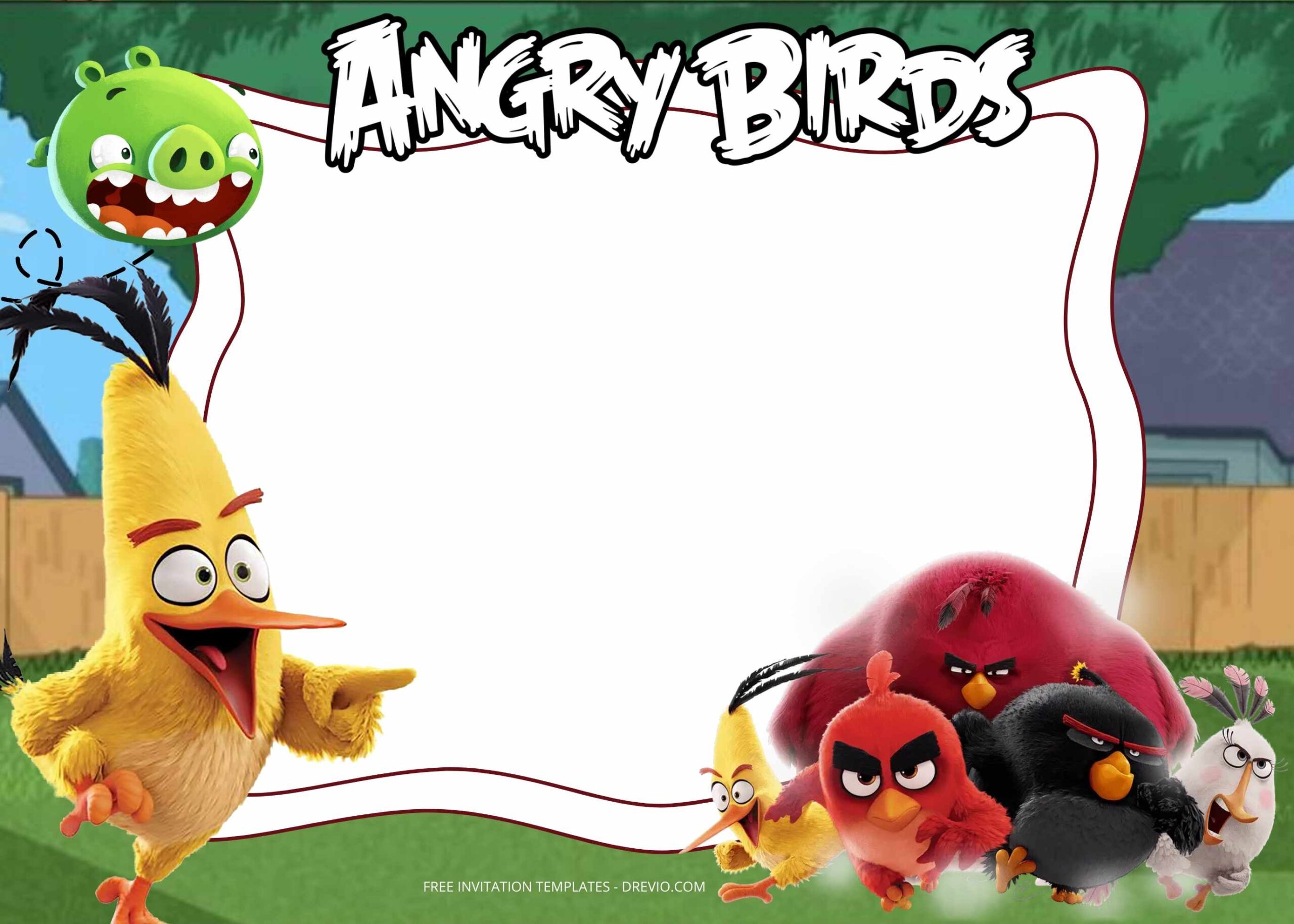 FREE Angry Birds Birthday Invitation Templates