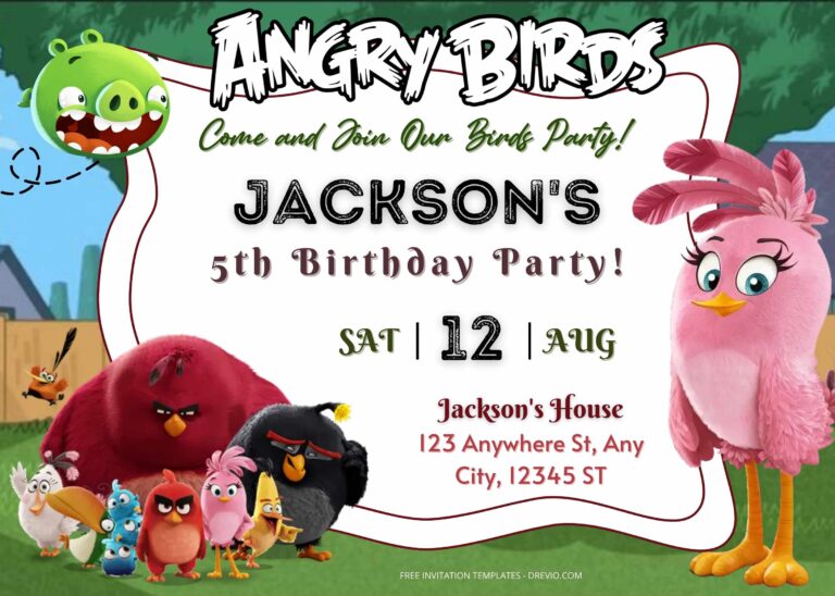 FREE Angry Birds Birthday Invitation Templates
