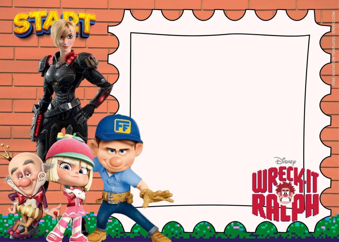 FREE Wreck It Ralph Birthday Invitation Templates
