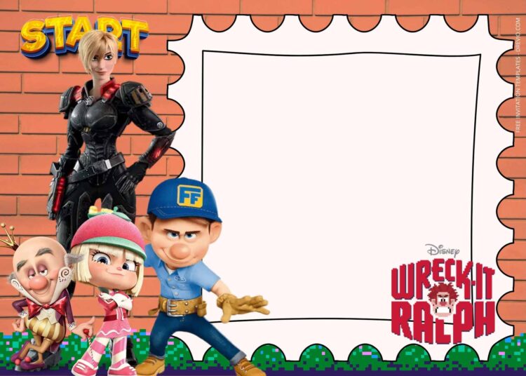 FREE Wreck It Ralph Birthday Invitation Templates