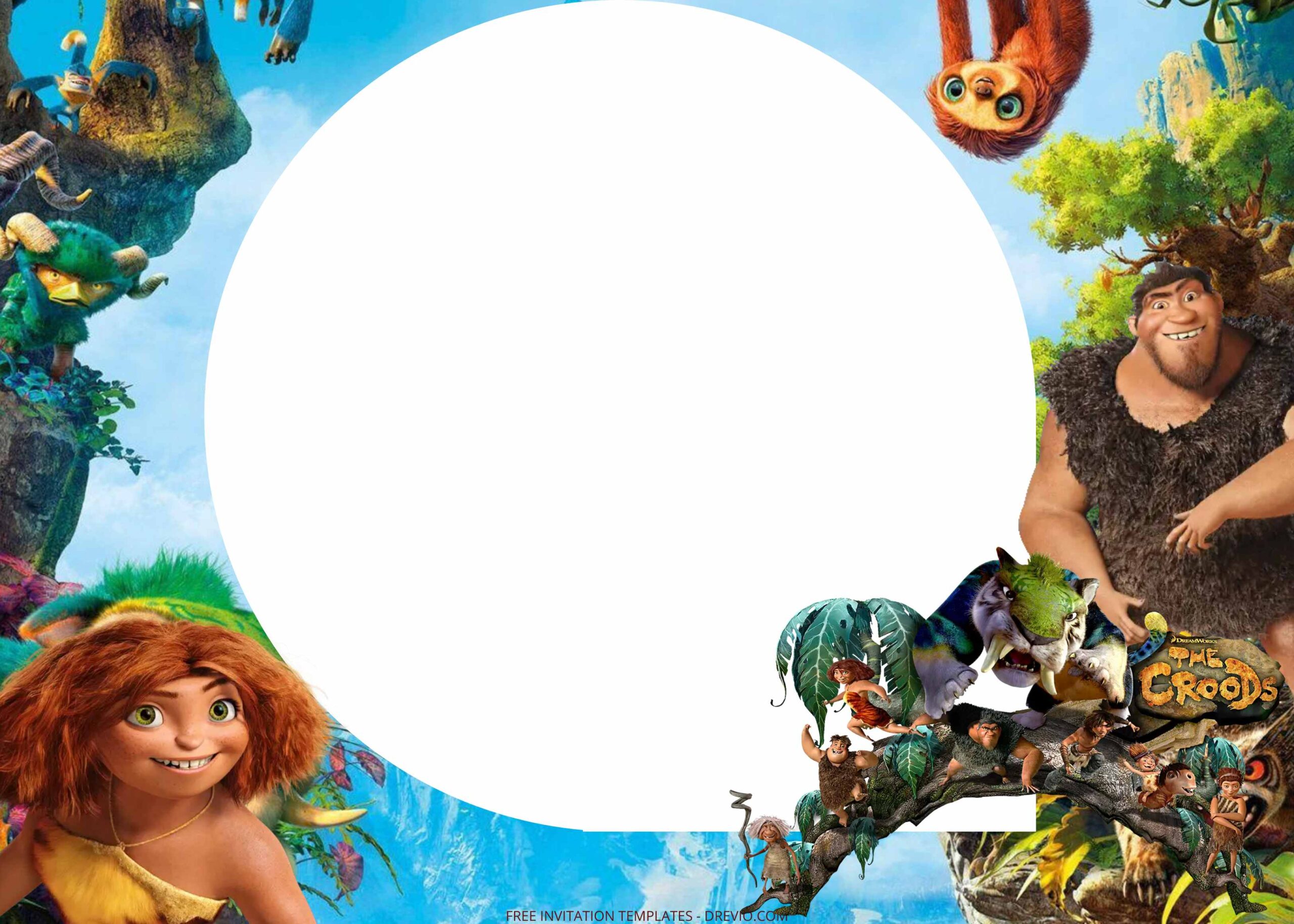 FREE Croods Party Birthday Invitation Templates