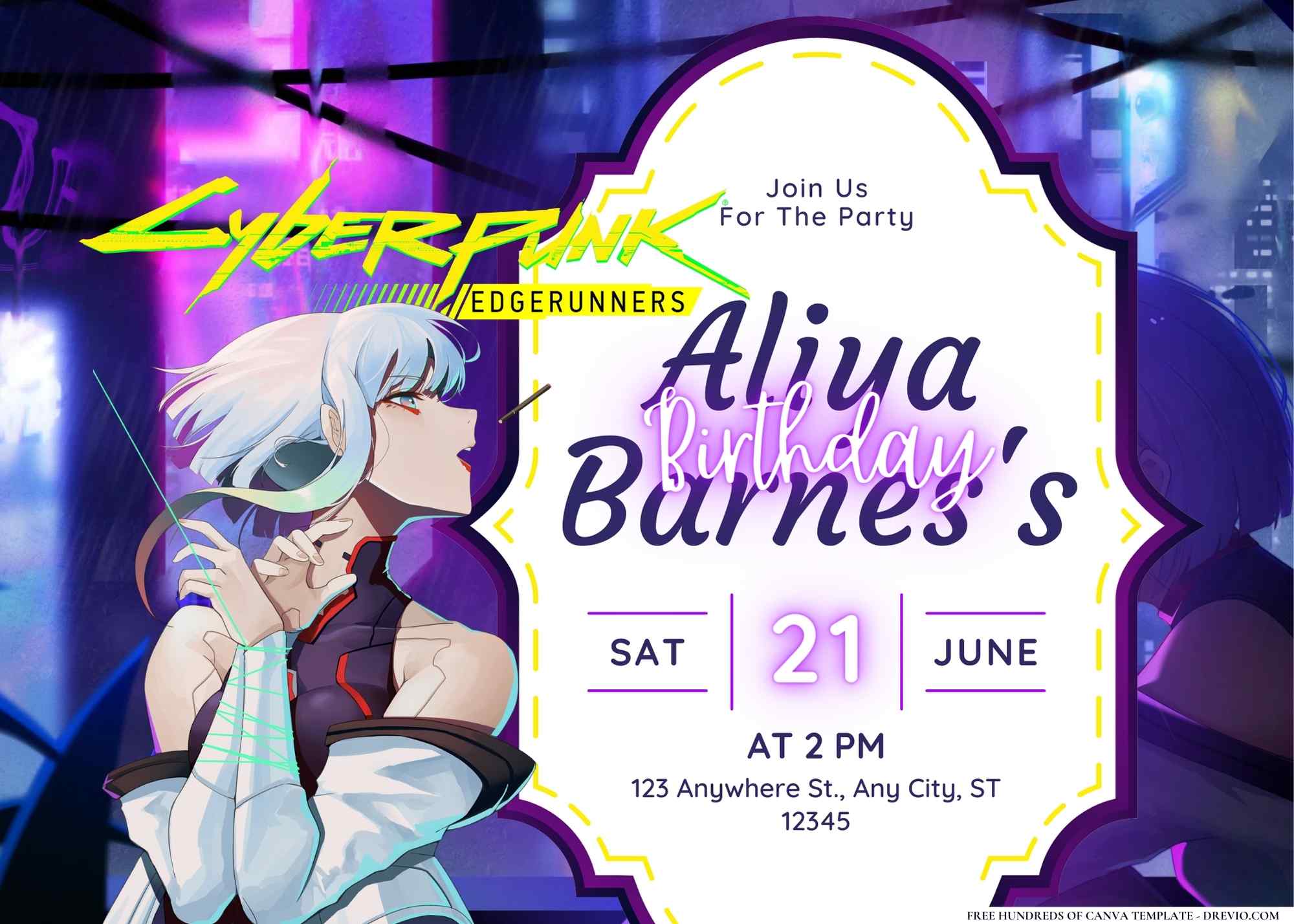 20+ Cyberpunk Edgerunners Birthday Invitation Templates