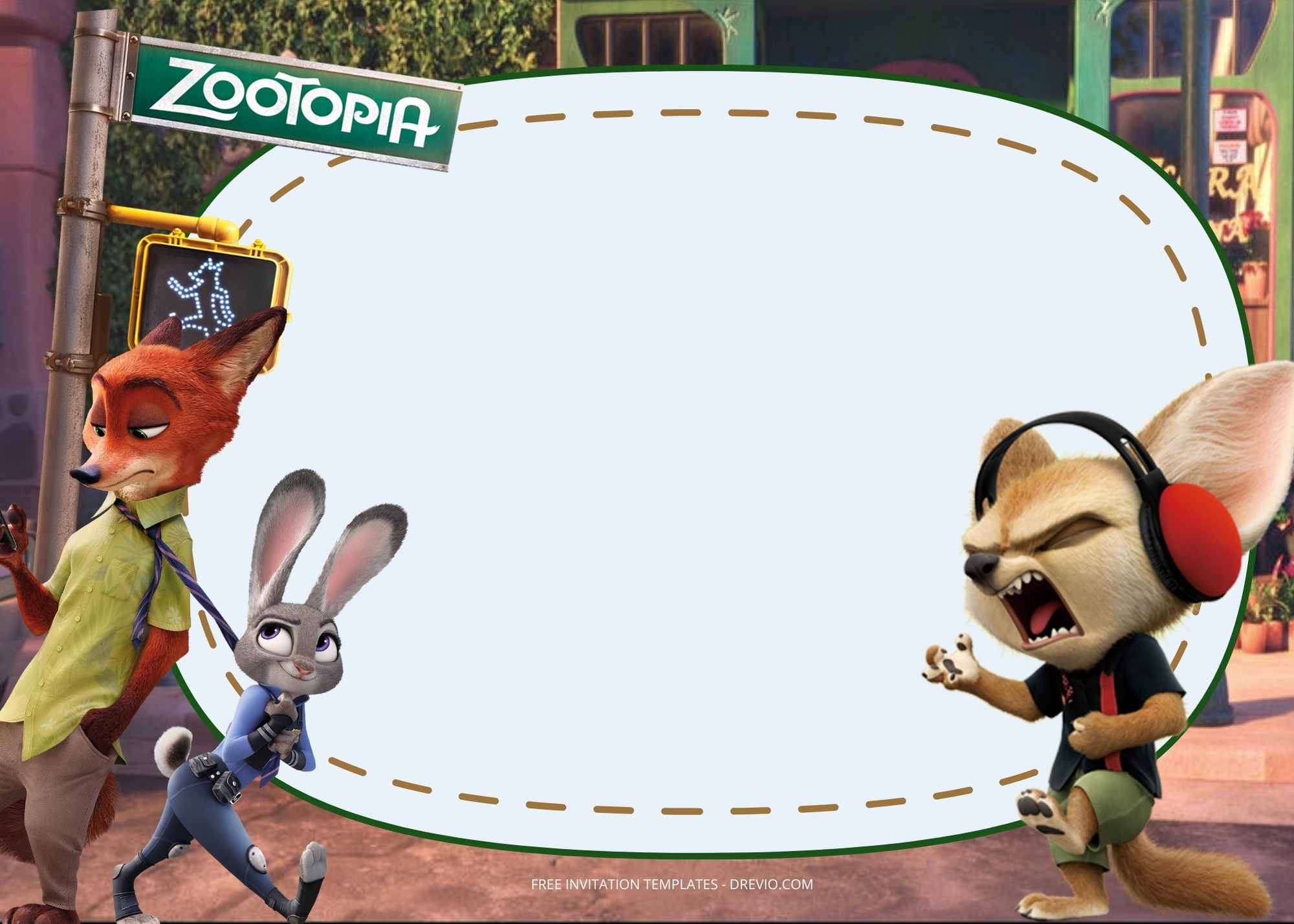 FREE Zootopia Birthday Invitation Templates