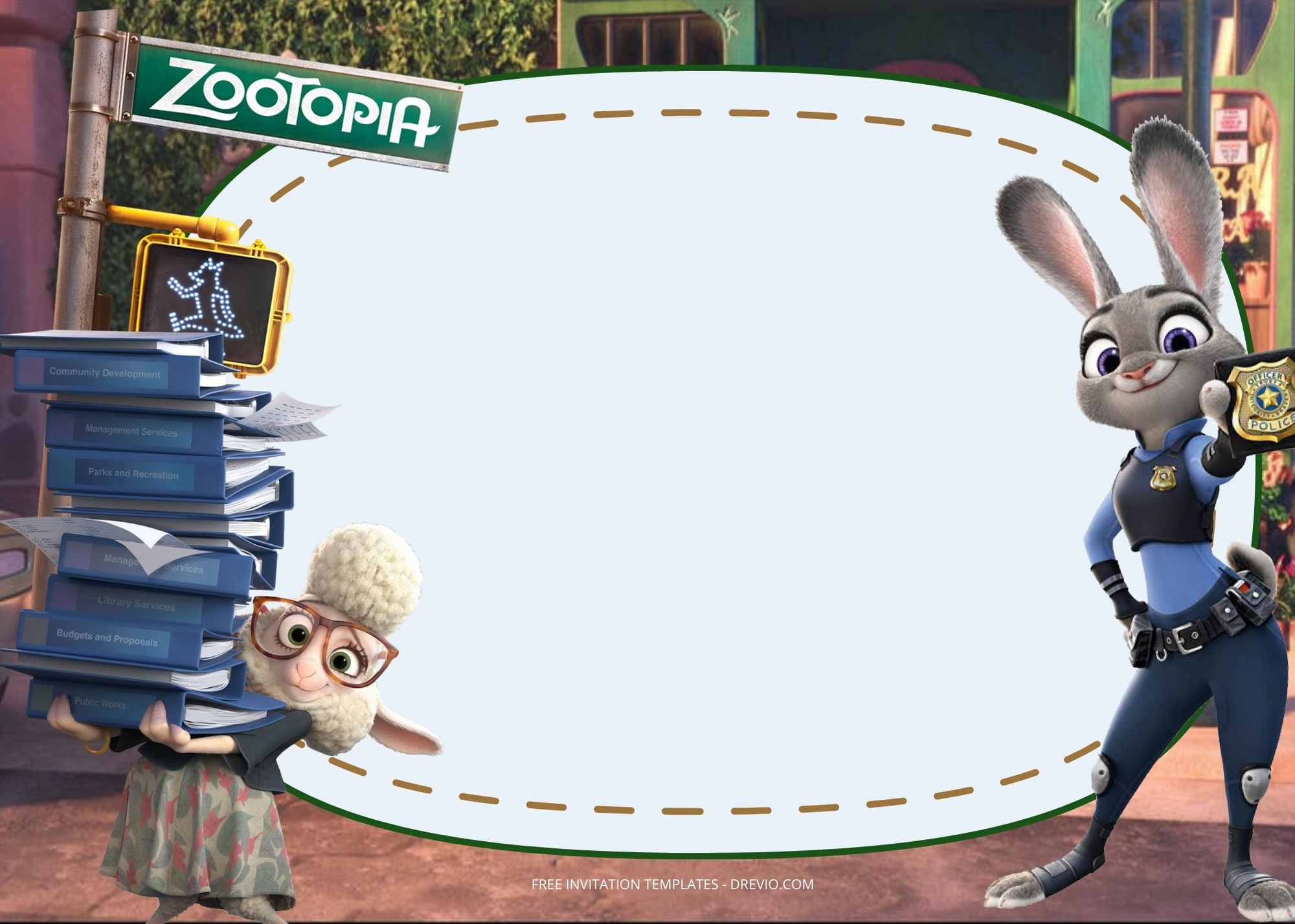 FREE Zootopia Birthday Invitation Templates