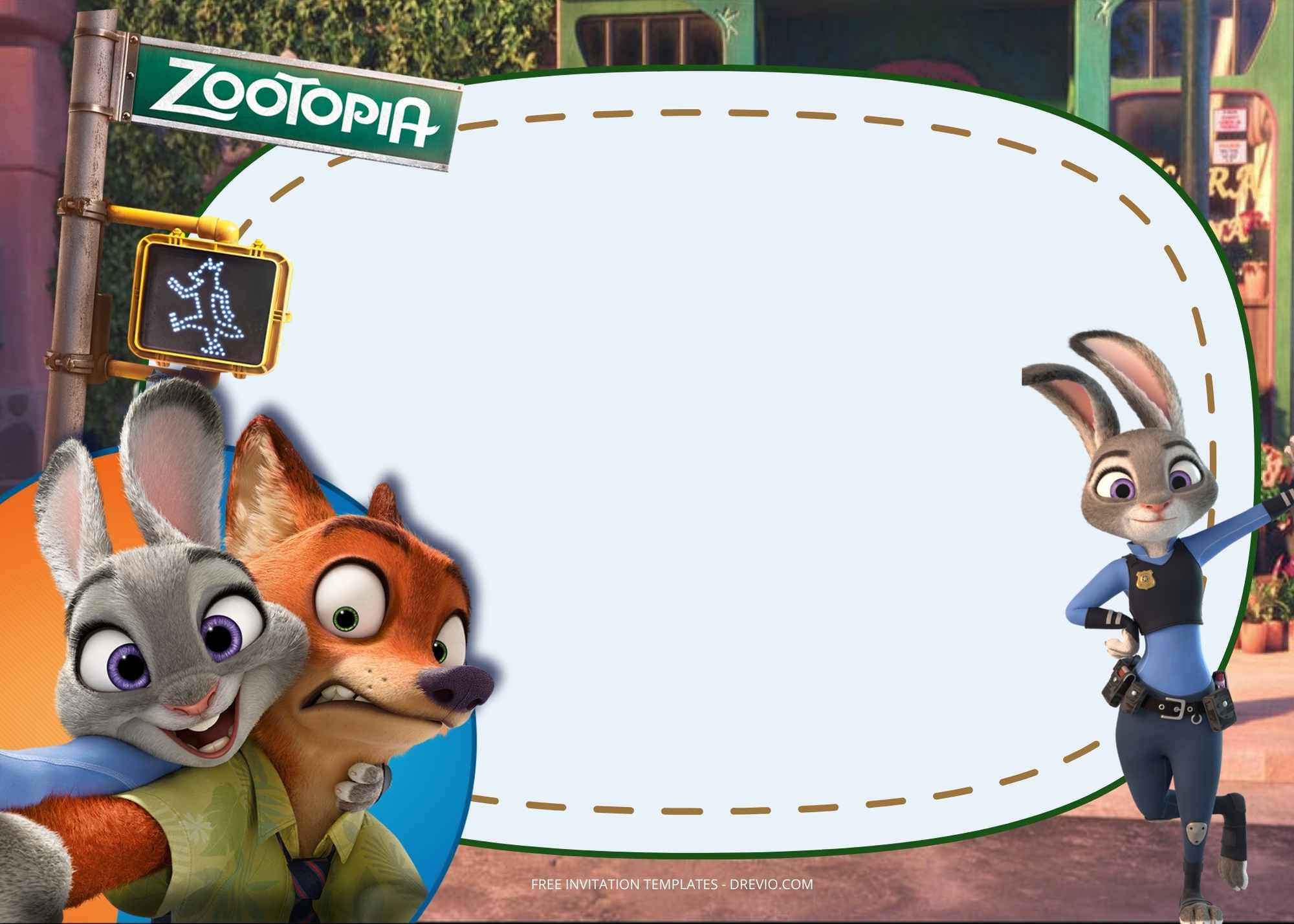 FREE Zootopia Birthday Invitation Templates