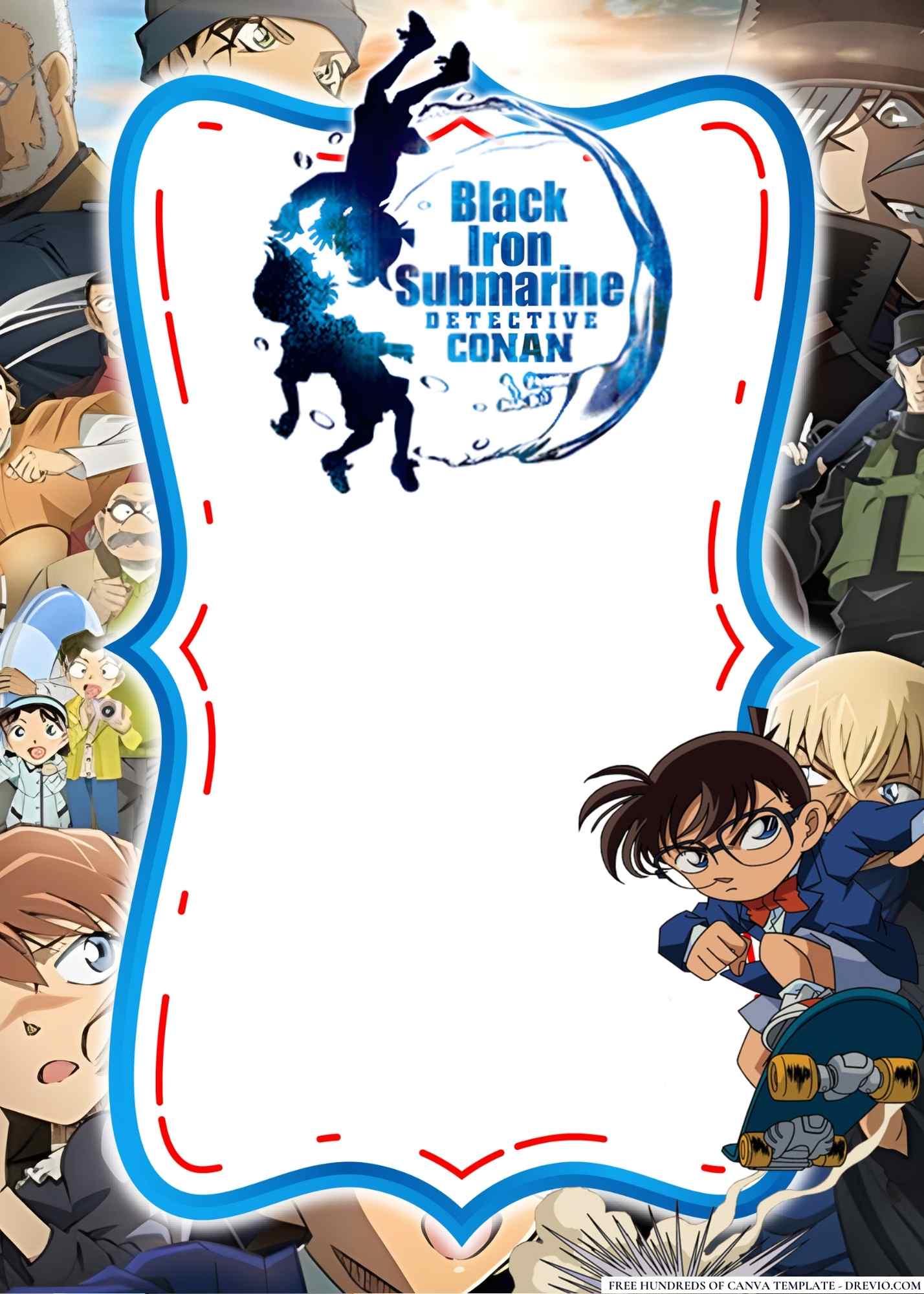 18+ Detective Conan Birthday Invitation Templates