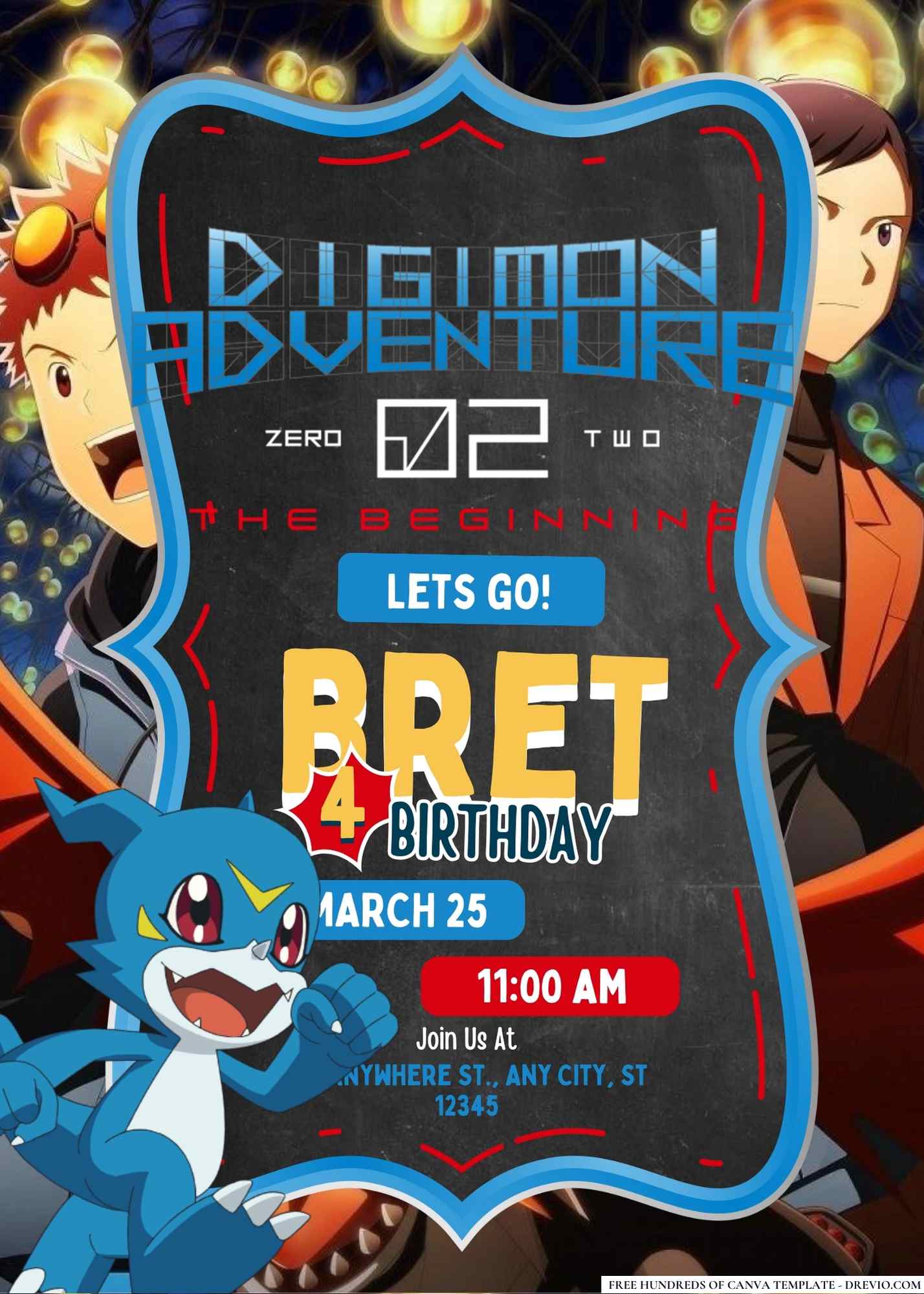 16+ Digimon Adventure 02 Birthday Invitation Templates