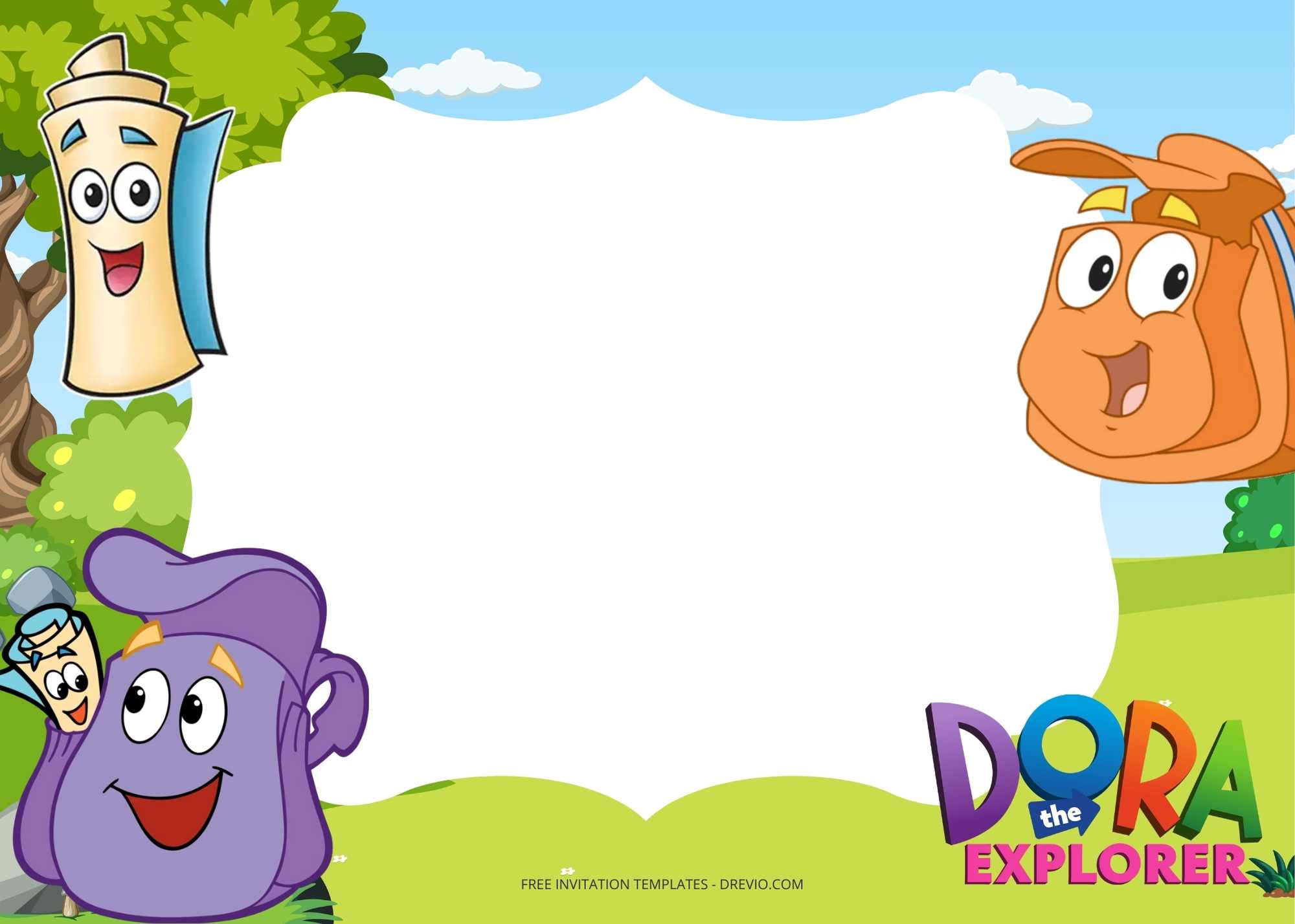 FREE Dora The Explorer Birthday Invitation Templates