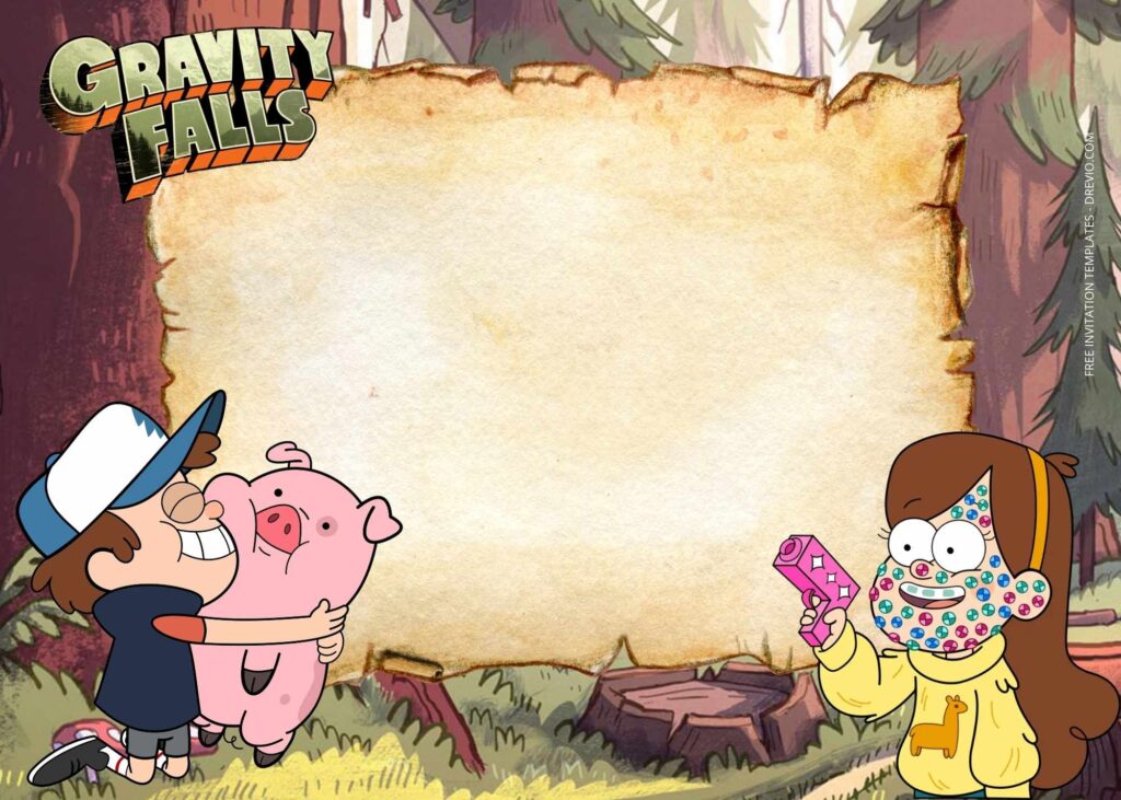 FREE Gravity Falls Birthday Invitation Templates