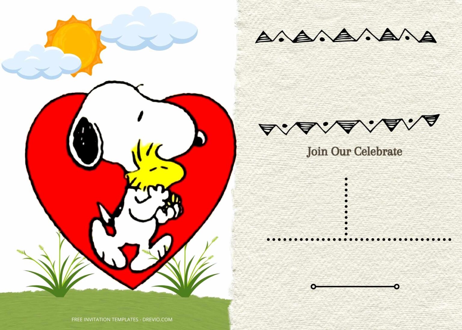 FREE Snoopy Birthday Invitation Templates