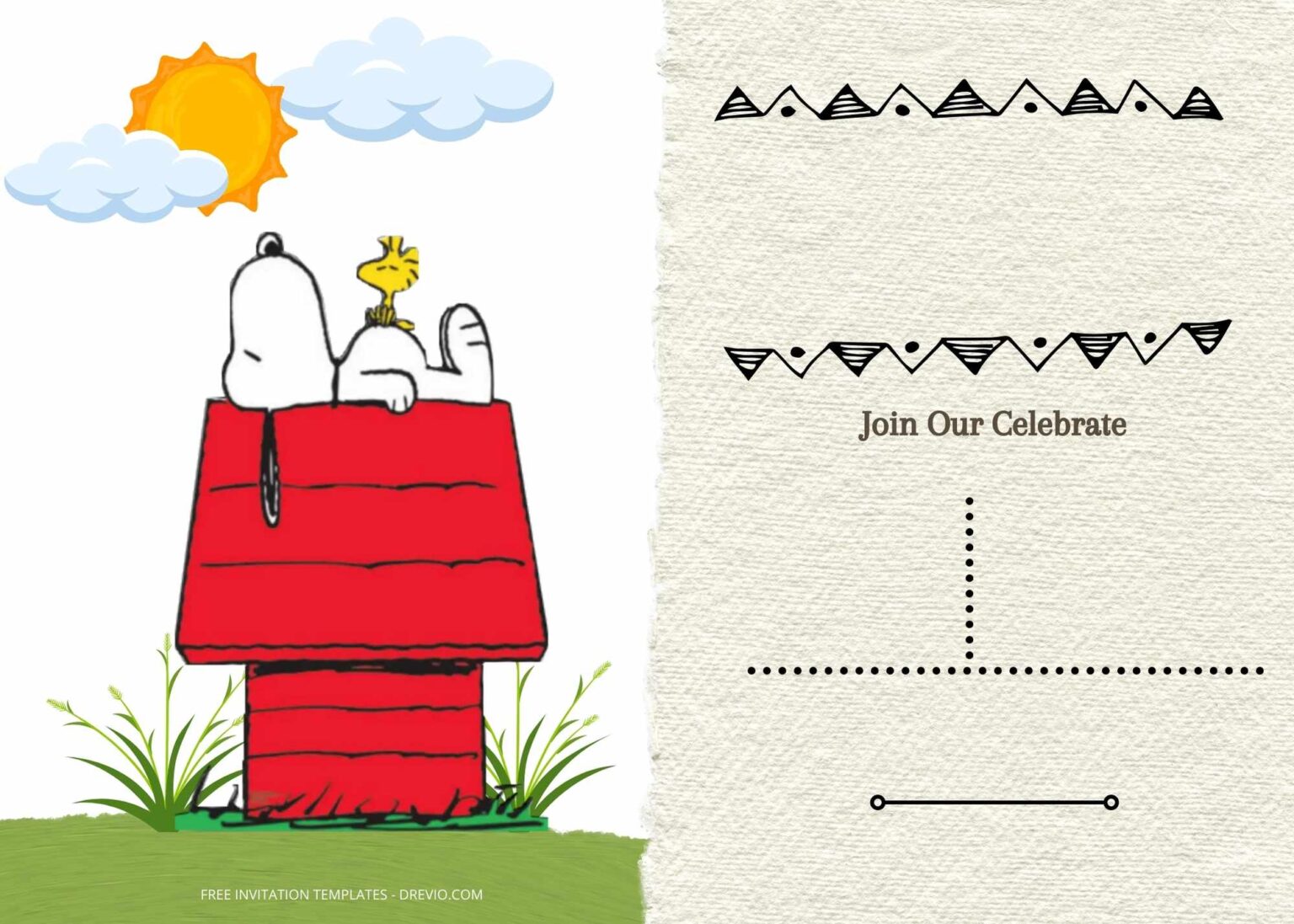 FREE Snoopy Birthday Invitation Templates