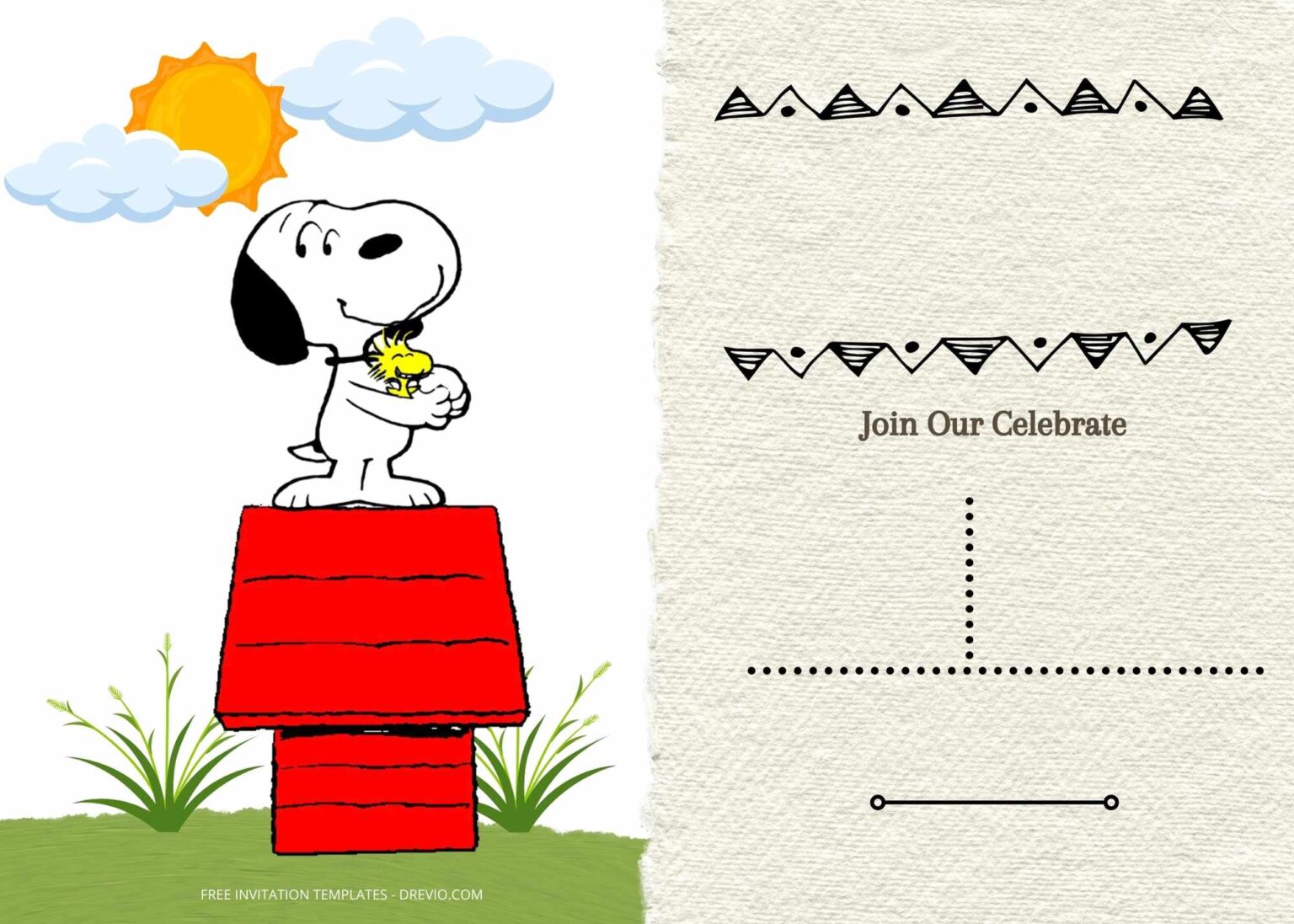 FREE Snoopy Birthday Invitation Templates