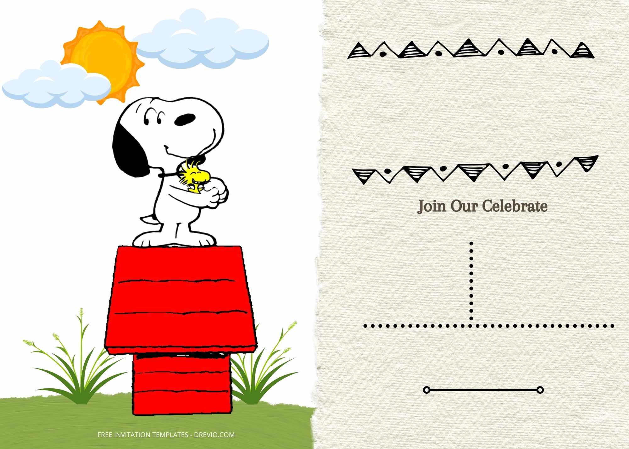 FREE Snoopy Birthday Invitation Templates