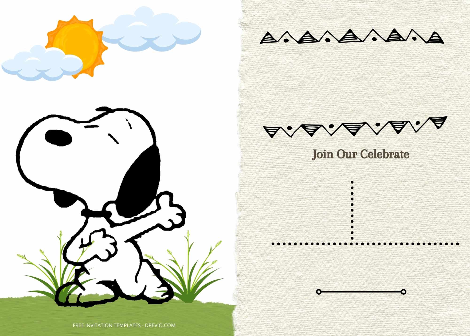 FREE Snoopy Birthday Invitation Templates