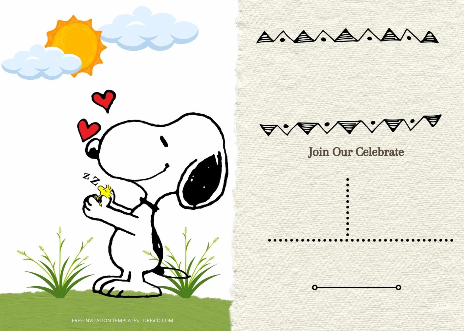 FREE Snoopy Birthday Invitation Templates