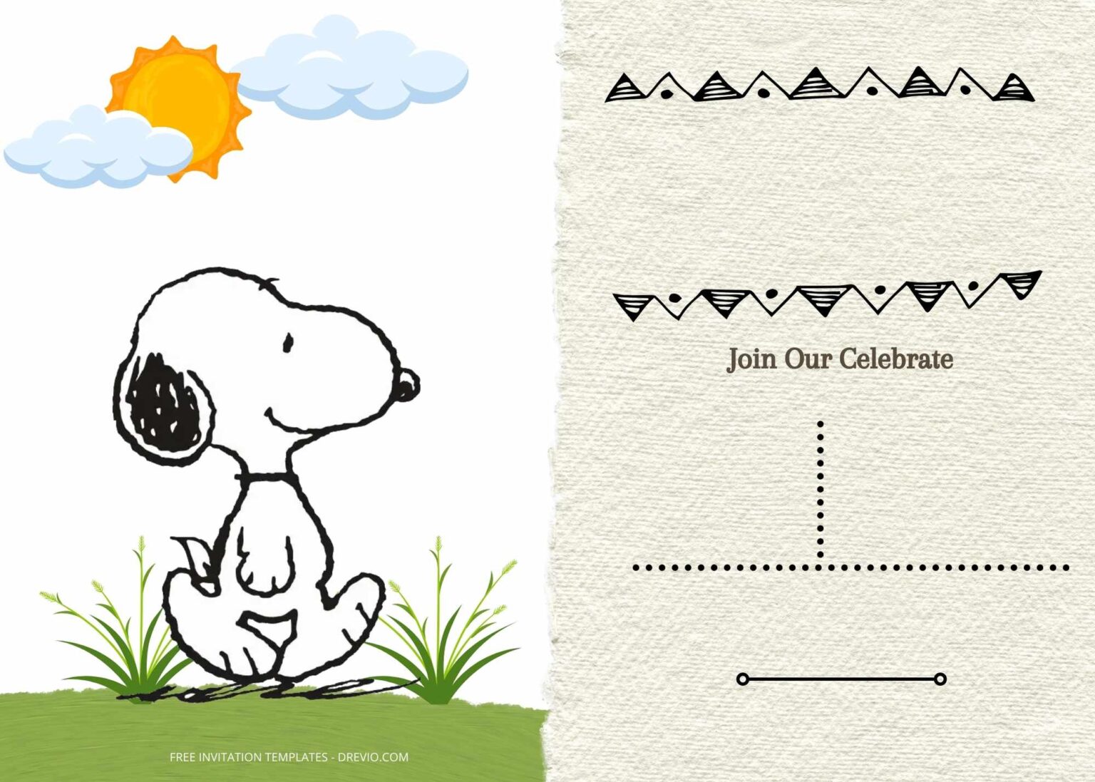 FREE Snoopy Birthday Invitation Templates
