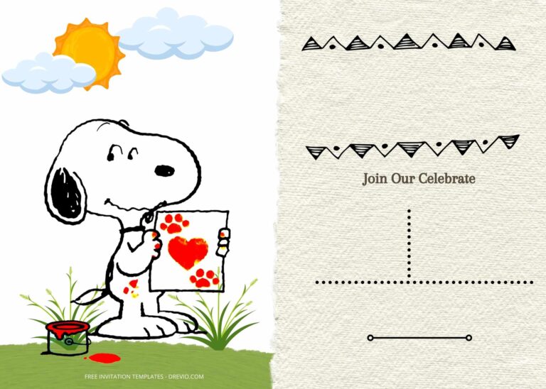 FREE Snoopy Birthday Invitation Templates