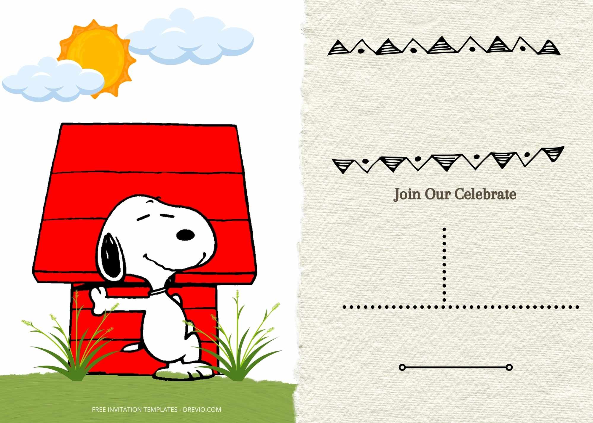 FREE Snoopy Birthday Invitation Templates