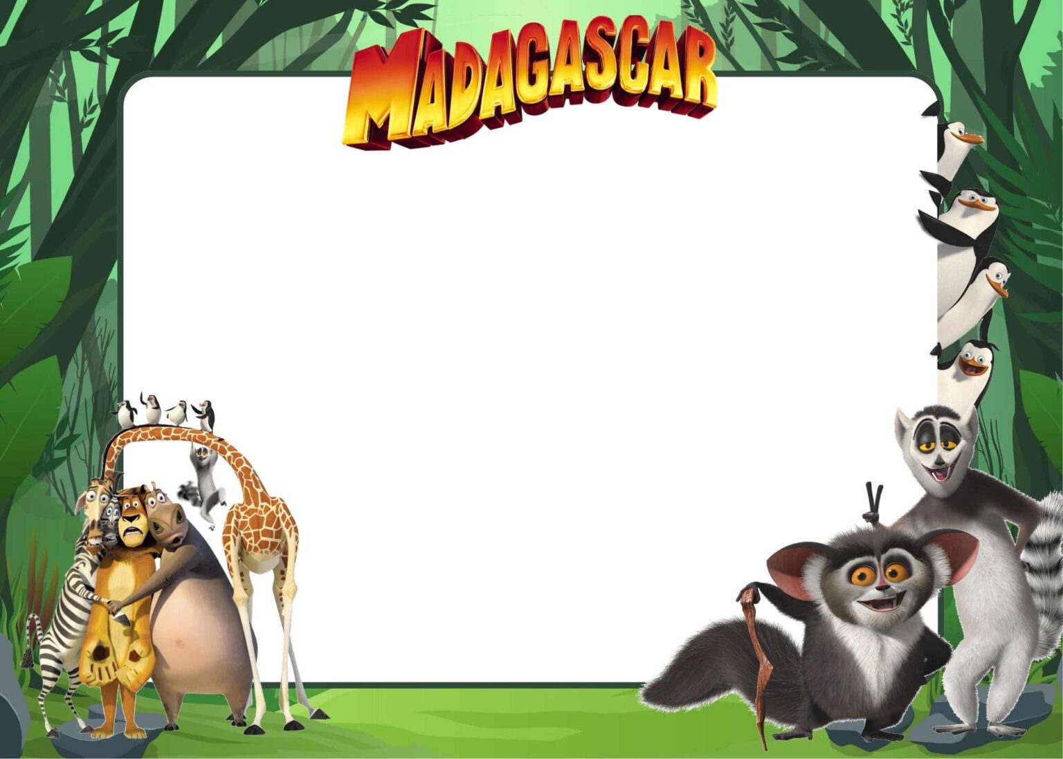 FREE Madagascar Birthday Invitation Templates