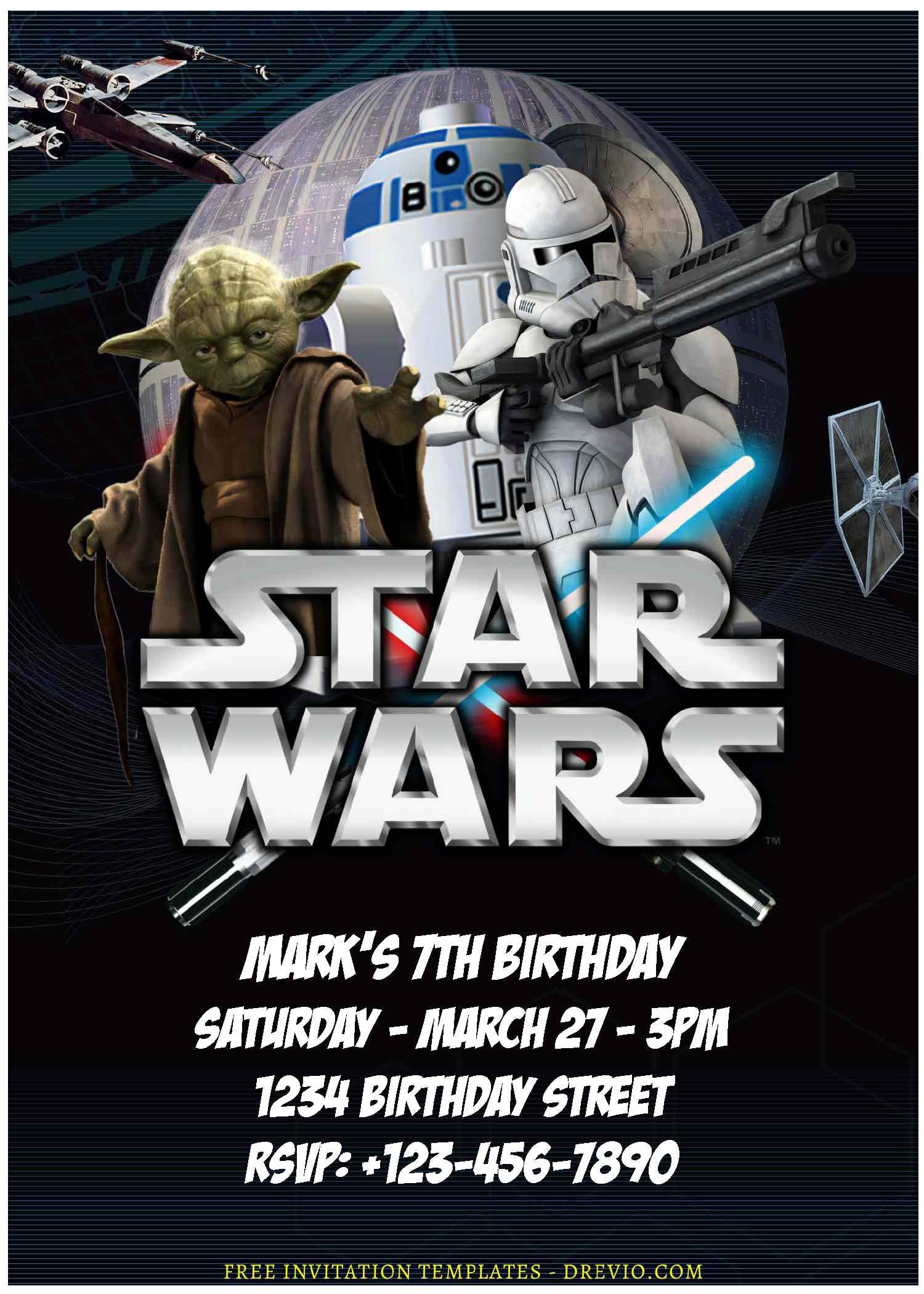 (Free Editable PDF) Star Wars Legacy Birthday Invitation Templates