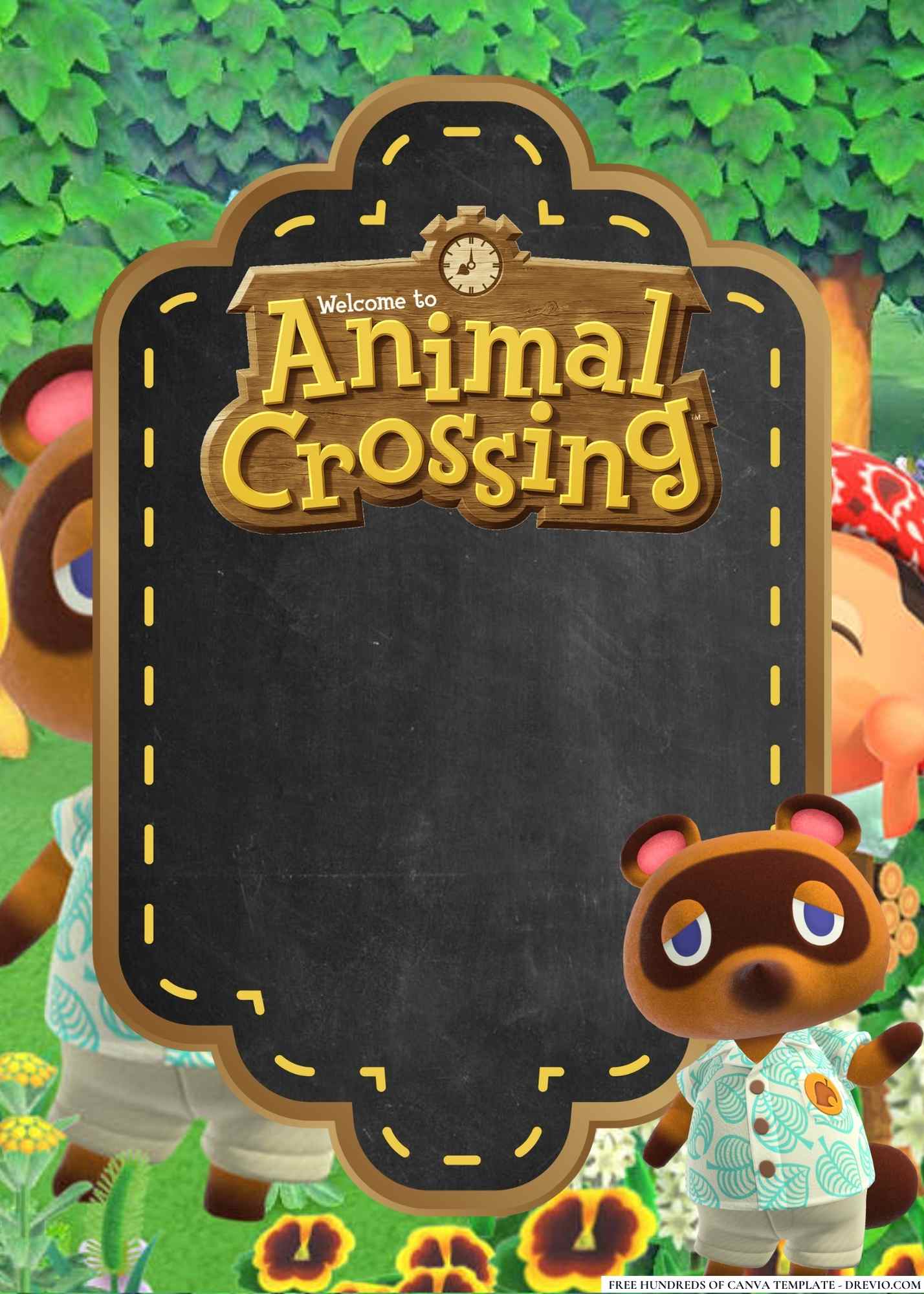 FREE Editable Animal Crossing Birthday Invitations