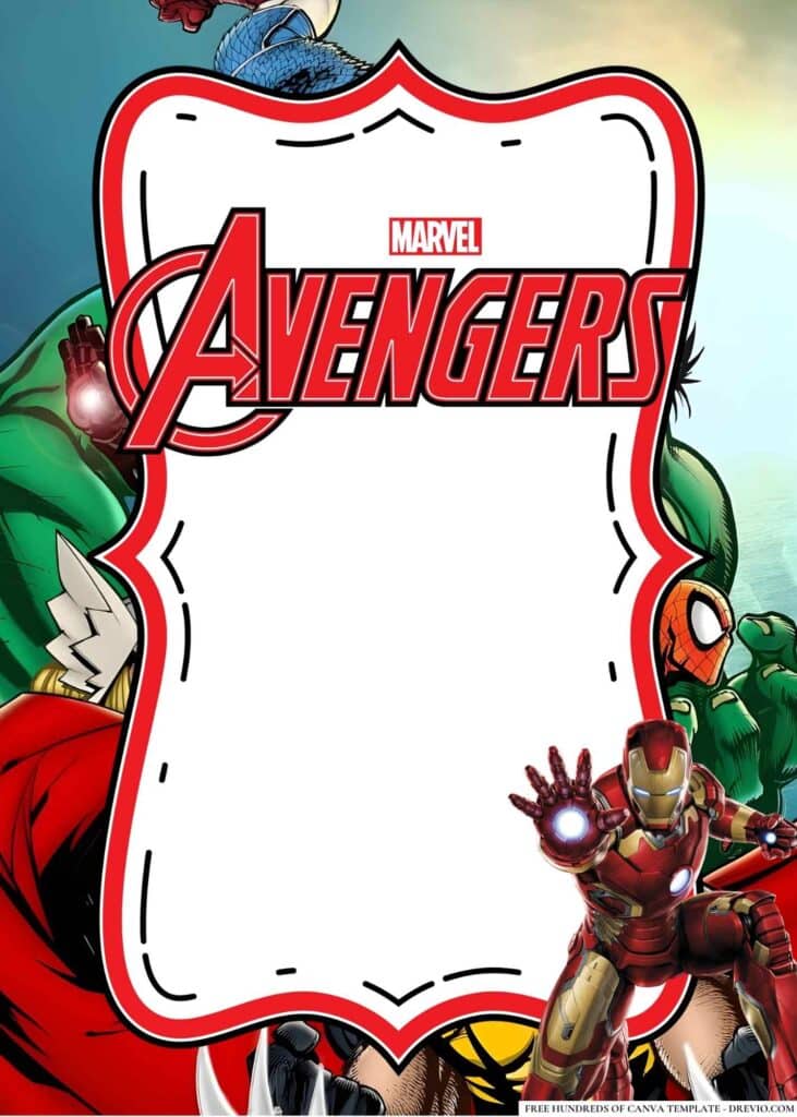 FREE Editable Avengers Birthday Invitations