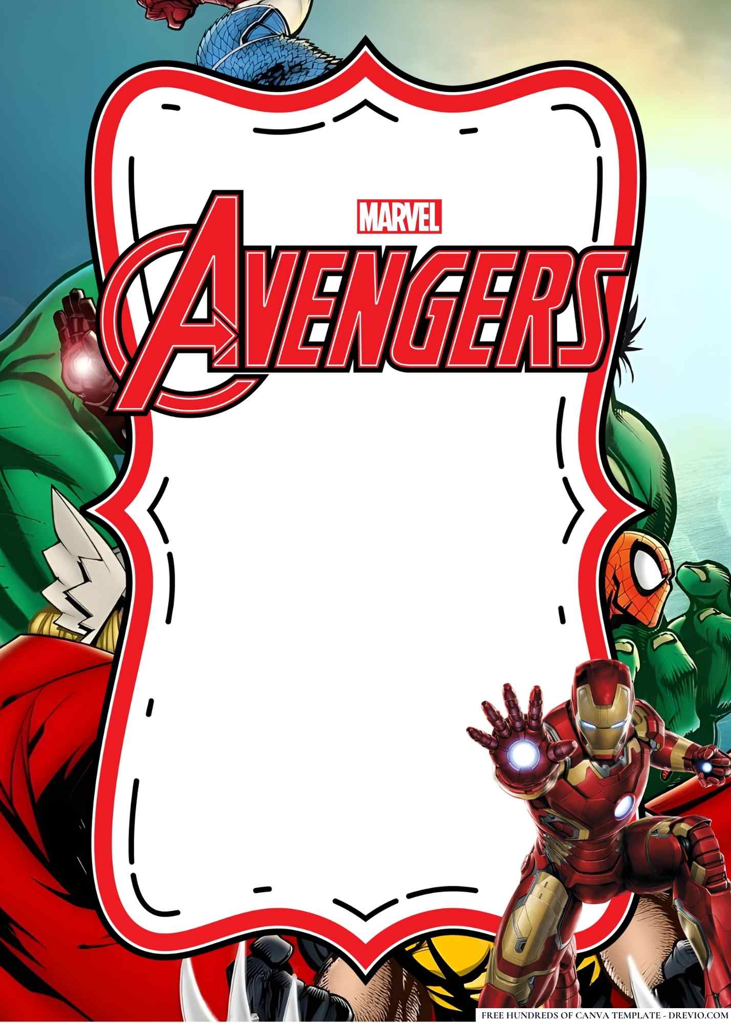 FREE Editable Avengers Birthday Invitations