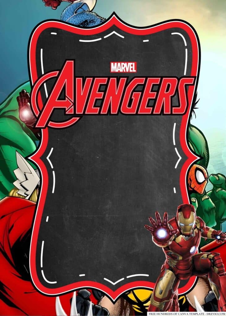 FREE Editable Avengers Birthday Invitations