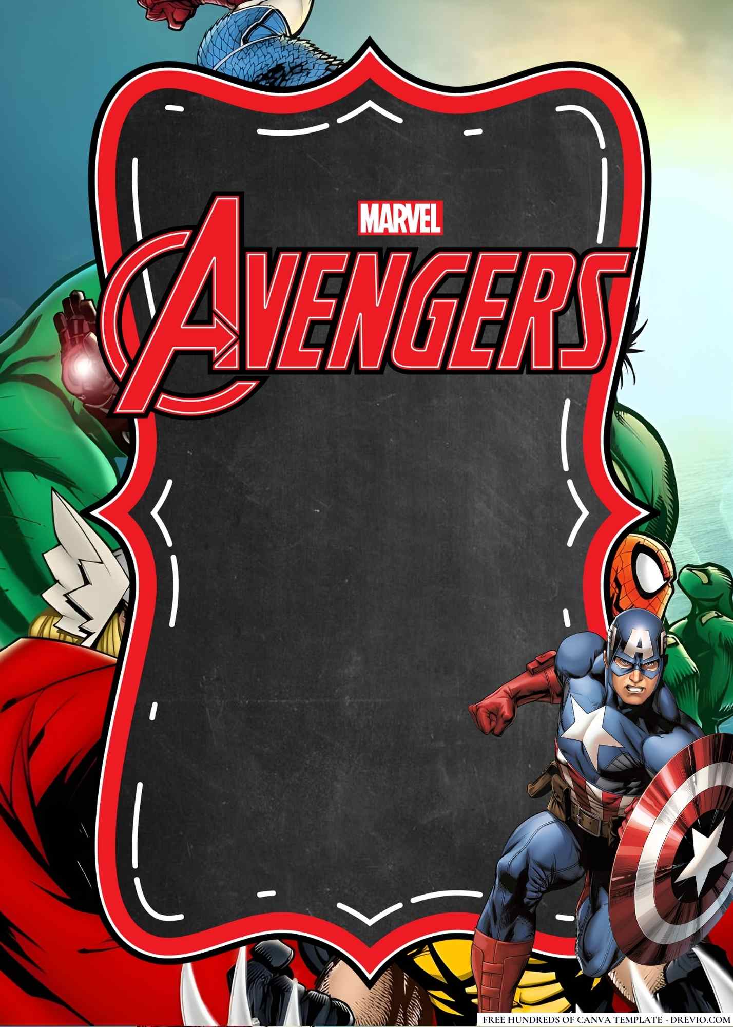 FREE Editable Avengers Birthday Invitations