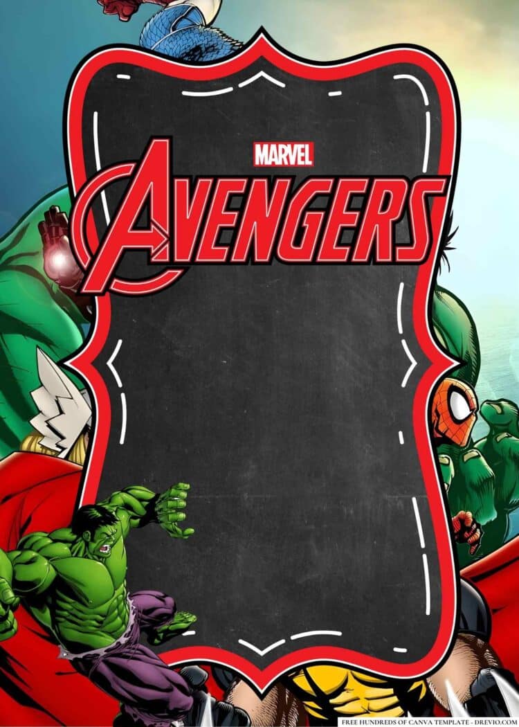 FREE Editable Avengers Birthday Invitations