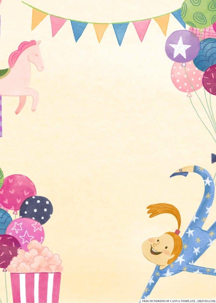 Roll Up! Roll Up! Carnival Fun Fair Birthday Invitations Inside!