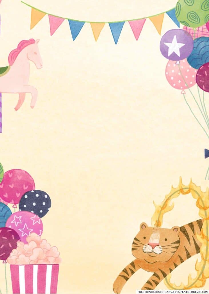 Roll Up! Roll Up! Carnival Fun Fair Birthday Invitations Inside!