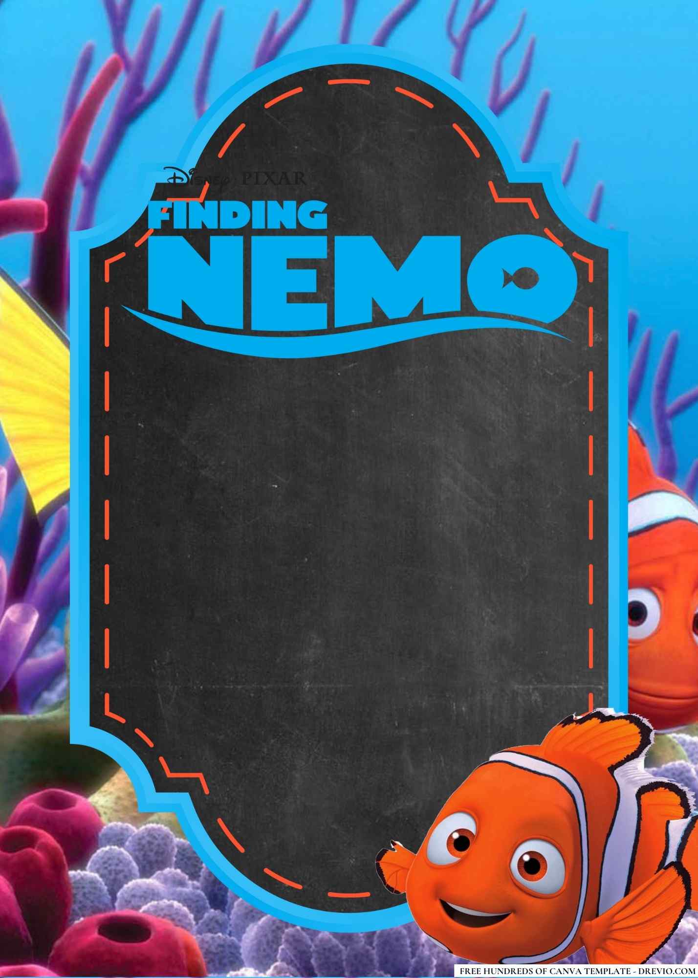 FREE Editable Finding Nemo Birthday Invitations