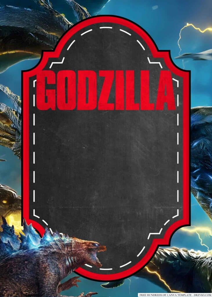 FREE Editable Godzilla Birthday Invitations